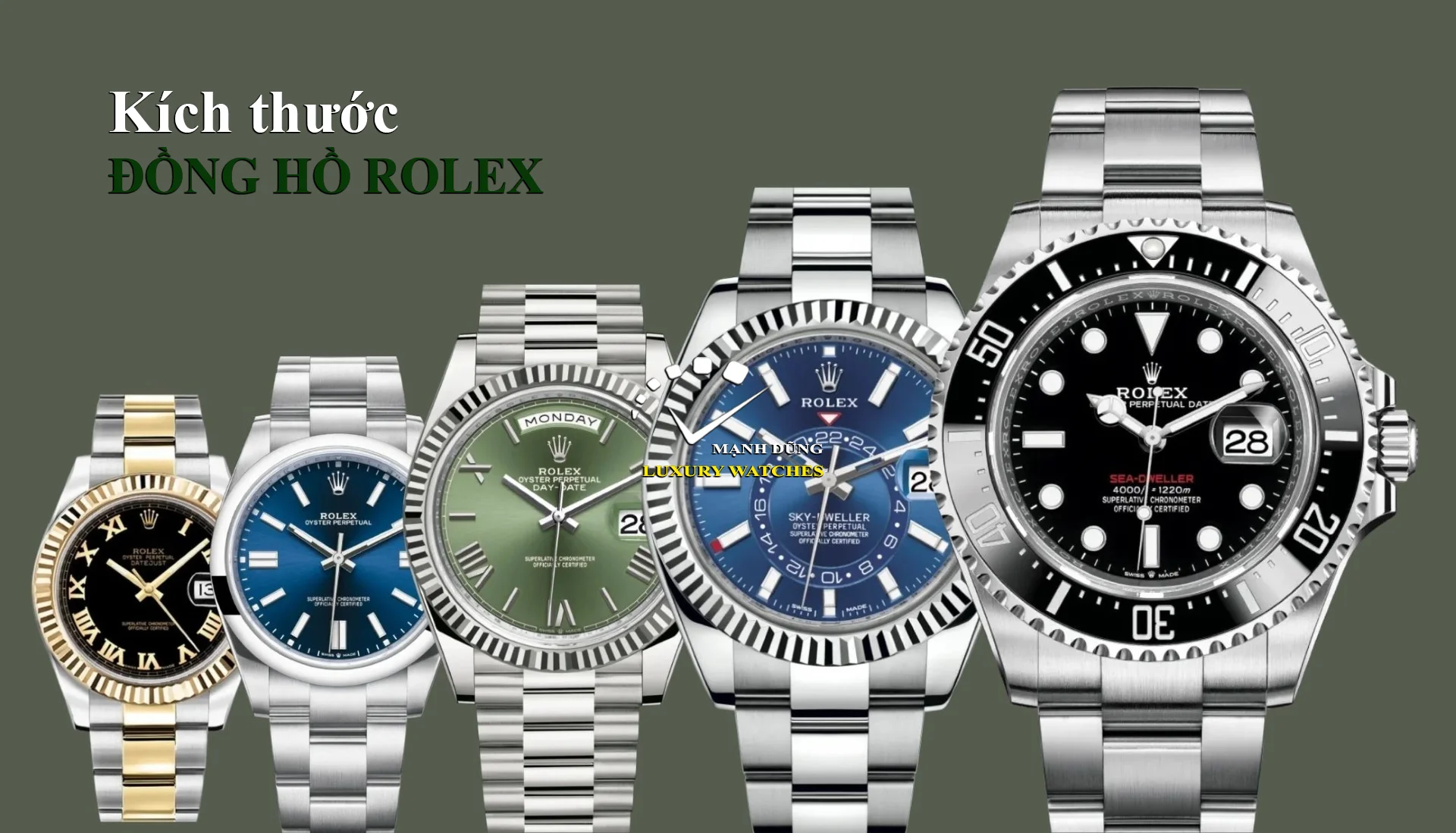 Hướng Dẫn Chọn Kích Thước Đồng Hồ Rolex Phù Hợp Nhất